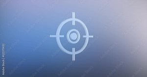 Animated Target Crosshair Glass 3d Icon Loop Modules for edit with alpha matte