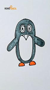 Mind-blowing drawing technique 🥰 #penguin #easydrawing #art #drawing | Rong Pencil
