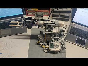 LEGO Robot arm, 6 axis initiating + basic moves with 3 infinite axis