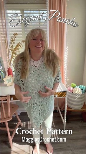 Elegant Poncho Crochet Pattern Sizes Small to 5X Worsted Weight Yarn
