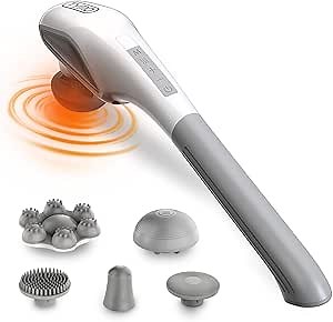 TYMO Handheld Back Massager - Handheld Massager with Heat, Powerful Deep Tissue Massager with 5 Soft Nodes, Cordless Percussion Muscle Massagers for Neck and Back Pain Relief at Home & Office
