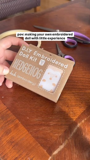 The CUTEST DIY kit! 璉 This embroidered Hedgehog doll kit is made by...