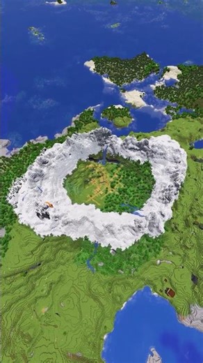 Minecraft Mountain Circle Flower Forest Village Seed!