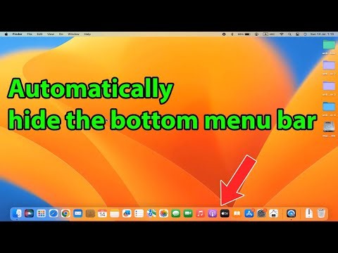 How to hide bottom menu bar on mac