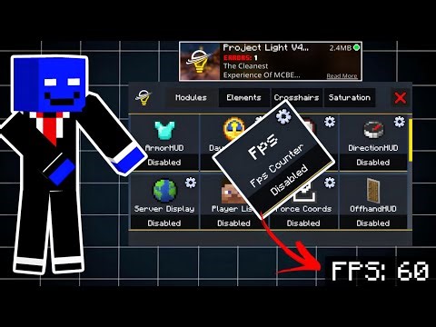 Project Light V4 Client for MCPE 1.21+ 🔥 (FPS Counter)✅