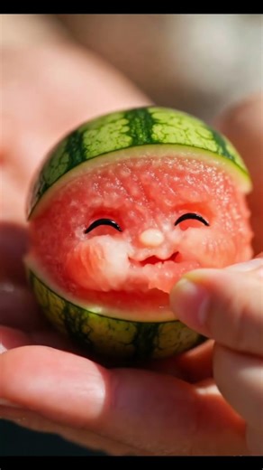 Ultra Realistic Kawaii 🍉 | Tiny Food Face Macro ASMR #asmr #food #oddlysatisfying #reels