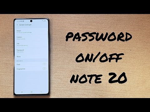 Turn security pass code on/off Samsung Note 20