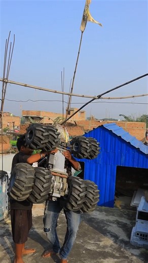 Rakesh kr Gupta on Instagram: "Making My new bulldozer tractor 🚜💪💪😱😱 #tractor #diy #electric #homemade #car #making #cycle #truck #short #modified"
