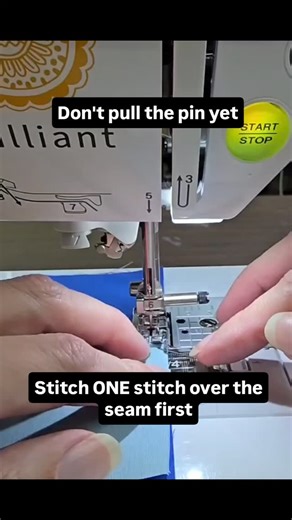 You pinned correctly. 🙌 Now lock it in. Stitch one stitch over the seam before removing the pin. That one step keeps your seam intersection stable, prevents shifting and you can pull your pin without sewing over it. That's a win, win, win. Accuracy doesn’t stop at pinning. Each step builds on the last. If you want the full breakdown, my 2 Minute Tip walks you through the whole process start to finish. 📍 Comment PIN and I’ll send you the link. | Patterns By Jen