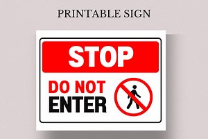 Printable Stop Do Not Enter Sign, US Letter (PDF) - Etsy