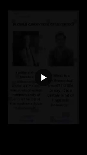 Is Mathematics Discovered or Invented? This is one of the greatest debates in philosophy. 𝙑𝙞𝙚𝙬 1: 𝙈𝙖𝙩𝙝𝙚𝙢𝙖𝙩𝙞𝙘𝙨 𝙞𝙨 𝘿𝙞𝙨𝙘𝙤𝙫𝙚𝙧𝙚𝙙 (𝙋𝙡𝙖𝙩𝙤𝙣𝙞𝙨𝙢) Thinkers like Plato… | BIJAYASHREE BHARASAGAR