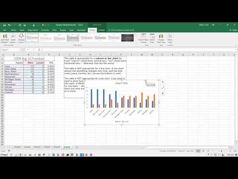 Excel 2016: Creating a Column Chart
