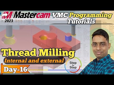 Mastercam 2023: Internal & External Thread Milling Tutorial (Step-by-Step) #threads #mastercam