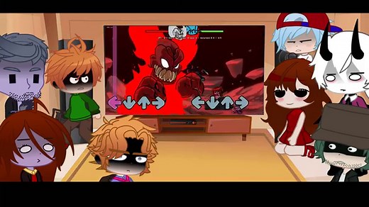 Friday Night Funkin' reacts to V.S. Tricky Ver. 2 || Gacha Club || FNF || Flashing Lights