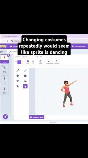 Dancing Sprite in SCRATCH in UNDER 30 sec! #shorts #scratchtutorial #gamedev