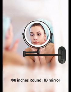 Magnifying Mirror Wall Mounted Vanity Mirror with Led Lights 10X Magnification Fogless for Shaving Makeup (Gold,10 X Magnifying)