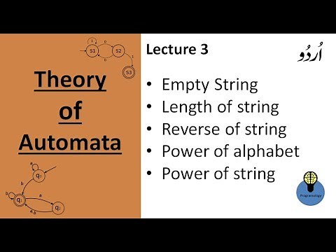 Lecture 3: empty string, length of string, reverse , power of alphabet and string in automata urdu