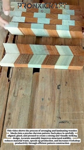 Creative Chevron Pattern Woodworking | Precision Lamination Process