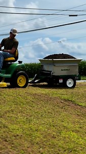 2.3K views · 743 reactions | The 65PT is a simple, well-built towable topdresser. Spread sand, topsoil or compost, up to 1” thick in one pass. #compost #topdresser #topdressing #sand #topdress #lawnlevel #compostspreader #turf #sandspreader #lawncare #lawncarelife #soilhealth | Earth & Turf Products | Facebook