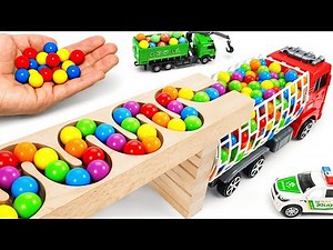 Marble Run Race ☆ HABA Slope, Dump Truck & Garbage Trucks #06