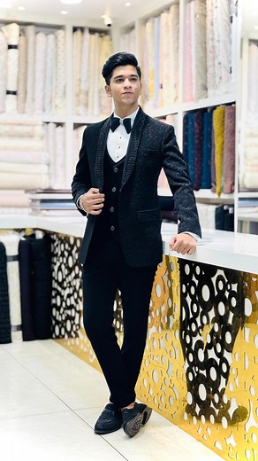 80K views · 583 reactions | Classy handcrafted black tuxedo , make your classy looks more classy - by VR ✨ . . . Shop online :- vrdesignersnadiad.com . . . Visit our shop :- Sharda mandir school Road , Nadiad - 387002 . . . #indo-western #trending #vrdesignernadiad #instagram #indipendenceday #india #jodhpuri #fashion #sidhumossewala | vr.designers.nadiad | Facebook