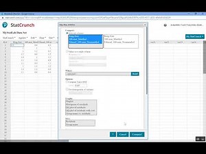 Using StatCrunch for ANOVA
