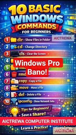 10 Basic Windows Commands Every Beginner Must Learn! 💻⚡ #viralvideo #shortvideo