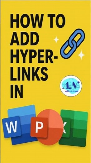 How to Add Hyperlinks in Word, PowerPoint & Excel 🔗✨#officeANcode #Hyperlink#WorkSmarter#OfficeTips