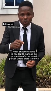 155K views · 2K reactions | When someone dies without a valid will in Nigeria, their property — money, land, cars, or insurance benefits — cannot simply be taken or shared by relatives. Before anyone can legally use or administer the estate, they must obtain a authorization from the government to do so, the document needed and the implications of not having the document is explained in the video. | LAW Parlour | Facebook