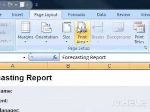 How to set a print area Excel
