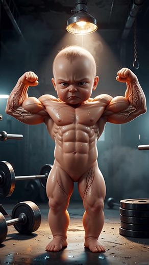 Insane Muscle Baby 💪 | Unreal Baby Gym CGI