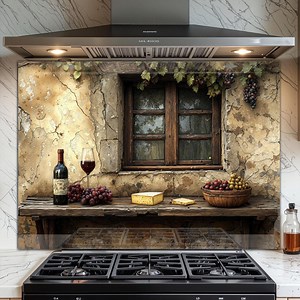 Tempered Glass Backsplash for Kitchen - Easy to Clean, Heat Resistant Stove Backsplash - Wine Design - Etsy