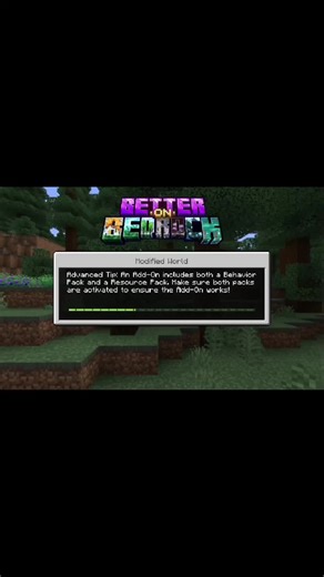 mcbe part 1 ADDONS: Better on Bedrock Realism VFX Realistic Biomes Action and Stuffs #minecraft #mincraftbedrock #gaming