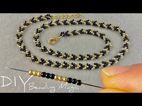 Simple Seed Bead Necklace: Seed Bead Jewelry Making Tutorials for Beginners