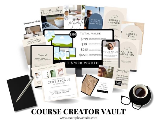 Course Creator Canva Templates: Online Course Planner, Workbook, Slide Deck, Business Plan, Sales Page & More - Etsy
