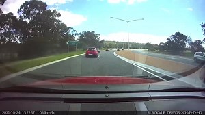 Tradie in a Triton - - - - - - "24/10/21 - 15:23 Kuringa Drive and Owen Dixon Drive Spence, Tradie in a Triton with a trailer, in left lane speeds up to merge and cant give way to learner in right lane 😡🤬" | Canberra Drivers