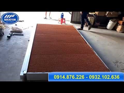 LẮP RÁP TẤM LÀM MÁT COOLING PAD VÀO KHUNG DÀN LẠNH INOX 304