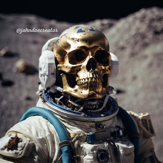 Golden Silence – Fallen Astronaut on the Moon Art Print - Etsy