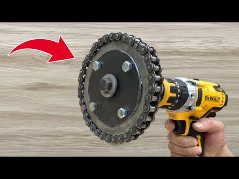 Not Everyone Knows This Secret! Just Insert Chain Sprocket Into Drill and You Will Be Amazed