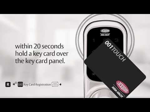 Lockwood 001TOUCH™ Keyless Digital Deadlatch - Programming Guide