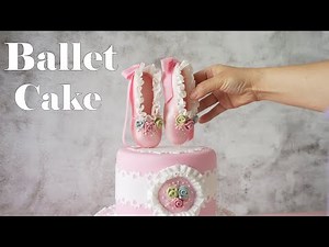 발레 슈즈 케이크 Beautiful Ballet Cake with Fondant Ballet Shoes Topper