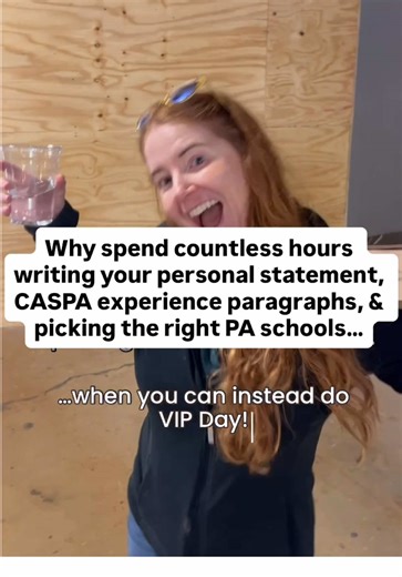 Overwhelmed and exhausted trying to put together your strongest PA School application in time to submit early when the new cycle opens?? 🤯🫣We gotcha! VIP is waiting for you! VIP Days include private sessions to: 🎉 write your entire ready-to-submit personal statement 🎉 write all your CASPA paragraphs 🎉 program match to right schools for YOU 🎉 Also includes a mock interview, our PA School Directory, 6 program supplemental essay editing, access to Application to Acceptance Course, and weekly 
