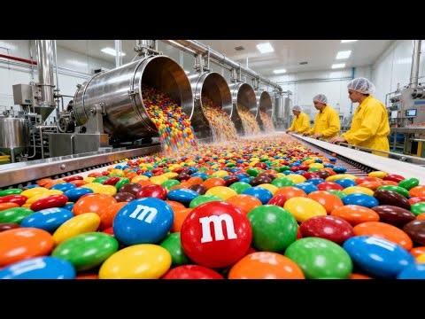 Inside the M&M's Factory: Printing "m" on Billions of Chocolates (Full Process)