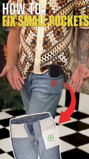 ProperFit Clothing on Instagram: "Tired it small pockets? I am going to show you a quick and easy way to extend pockets. This DIY project works on all pants and shorts. Say goodbye to small pockets! #pocket #diy #upcycled #sewingproject #sewsewsew #upcycling #sewingtutorial #sew #DIYFashion #FashionHack #diyhacks #easydiy"