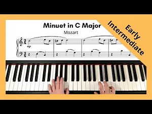 Mozart - Minuet in C Major, K6 for piano (beginner - early intermediate level)