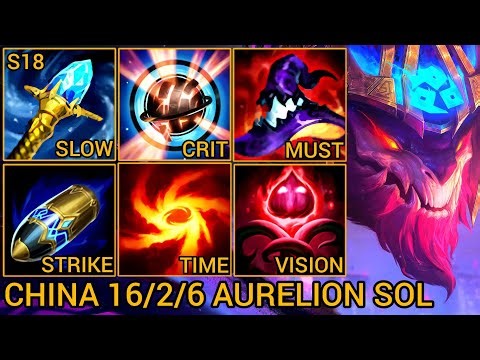 Aurelion Sol MVP Mid 16/2/6 - China Server Wild Rift Season 18 New Build Best Tier By Tiarty