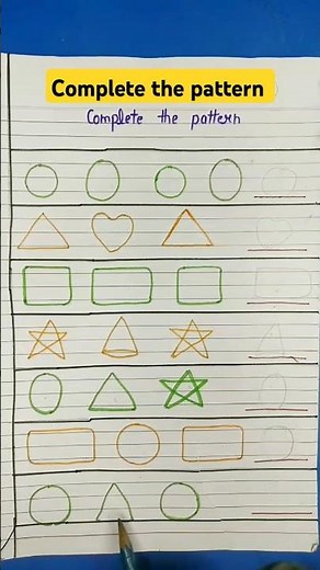 Complete The Shapes Pattern/ Lkg Shapes Questions Worksheet/ Ukg Worksheet #shapes #lkg #ukg #shorts