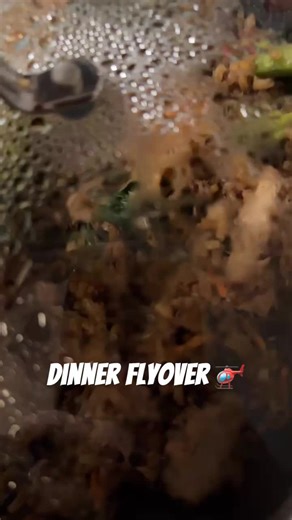 Teriyaki chicken and rice. Ordinary night. 20 degrees out. Warm in here. #fyp #foodie #dinnerflyover #helicopter