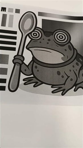 ai generated slop spoon (frog printer test paturn spoon) day 52 of making a spoon every day until...