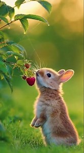 Adorable Bunny Enjoys Fresh Raspberries 🐰🍇🌿#funnyanimals #cute #rabbit